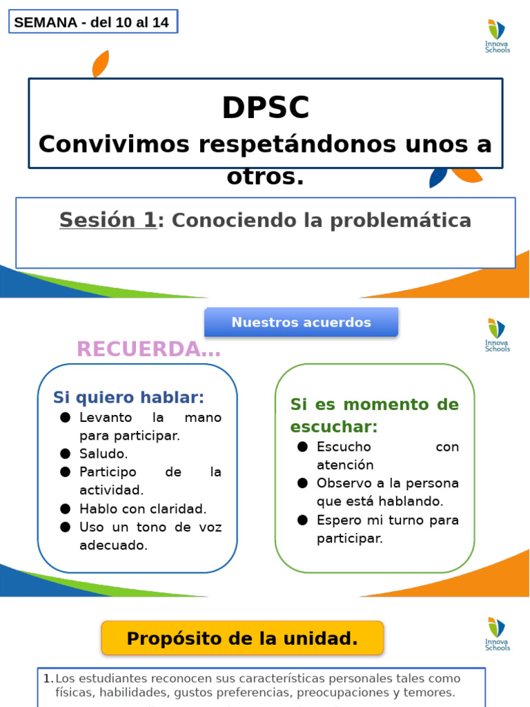 SEMANA 1 DPSC Del 10 Al 14 de Marzo | PDF | Las emociones