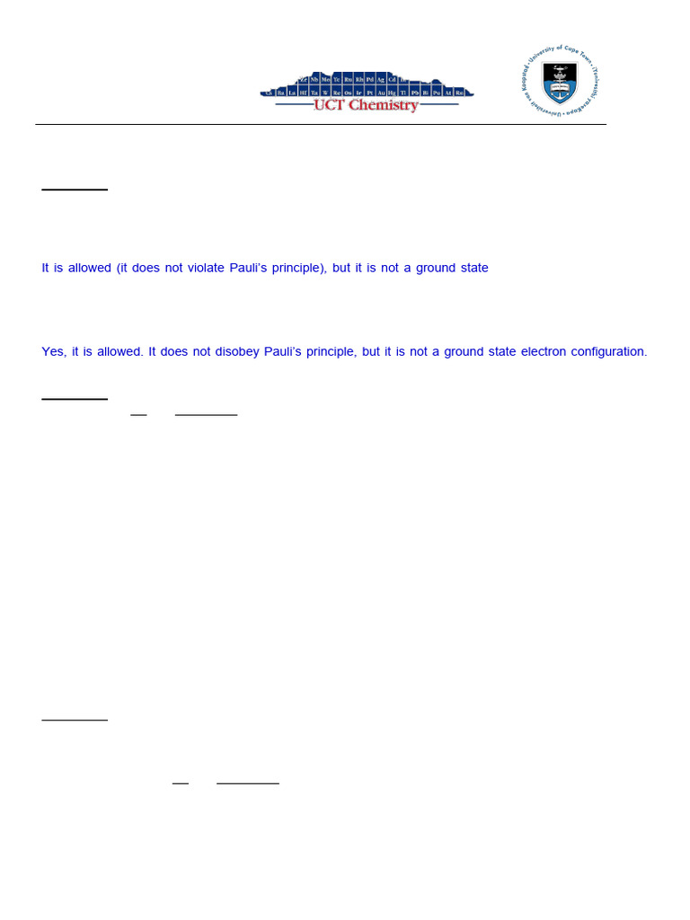 CEM1000W Tutorial 5 (Atomic Structure 2) - 2023 Solutions | PDF ...