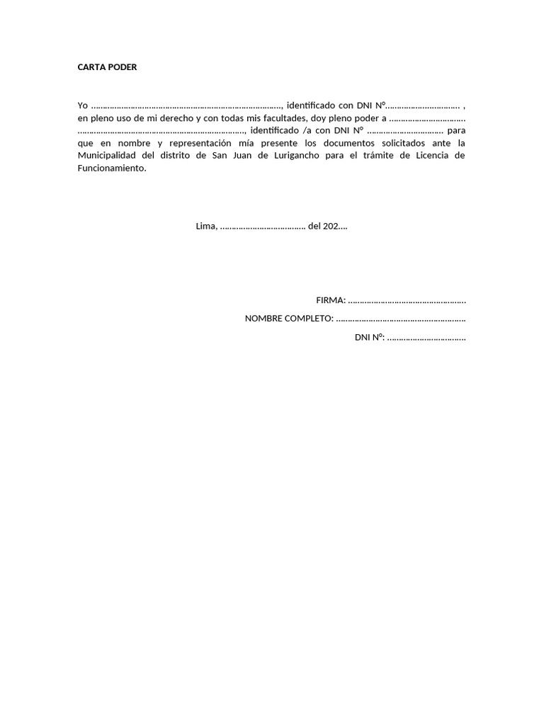 Carta Poder | PDF