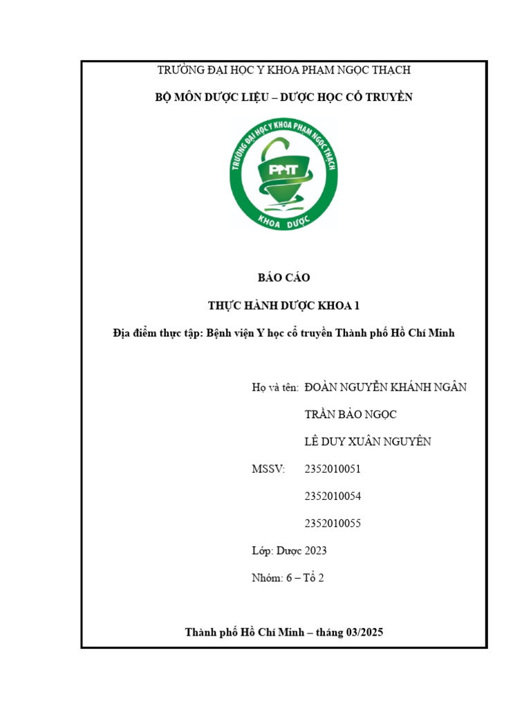 Báo Cáo Bv Yhct Final | PDF