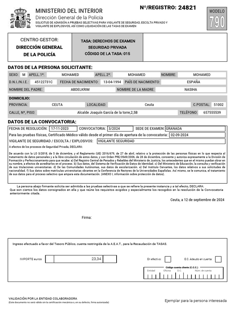 Modelo 790 | PDF