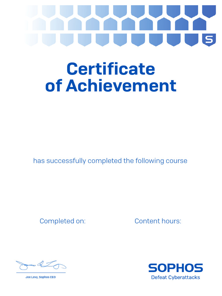 Sophos Firewall Certification Certificate | PDF