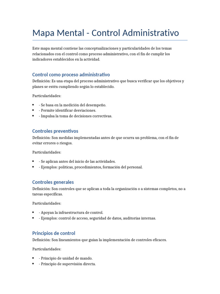 Mapa Mental Control Administrativo | PDF