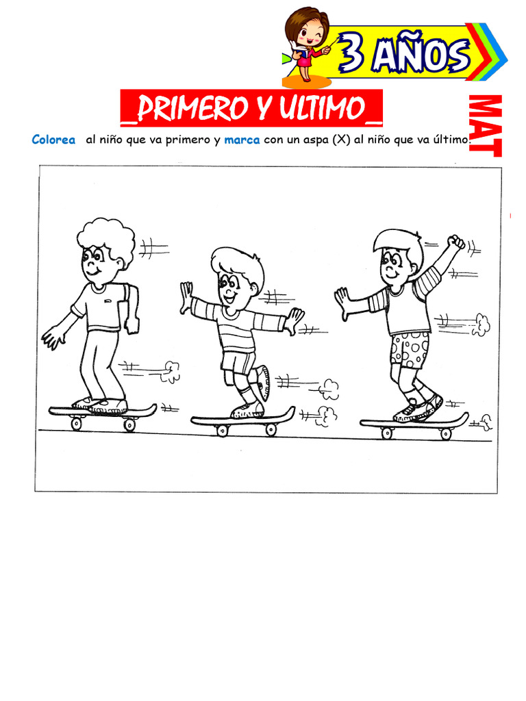 Noción de Primero y Ultimo para Niños de 3 Años | PDF