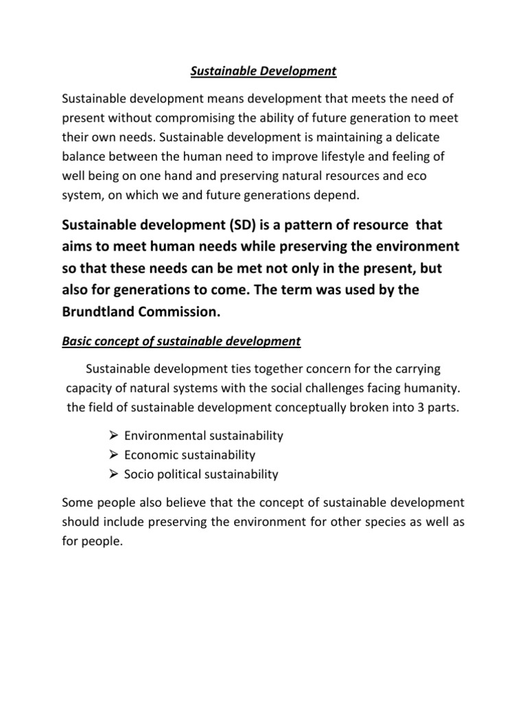 Sustainable Development | PDF | Sustainability | Sustainable Development