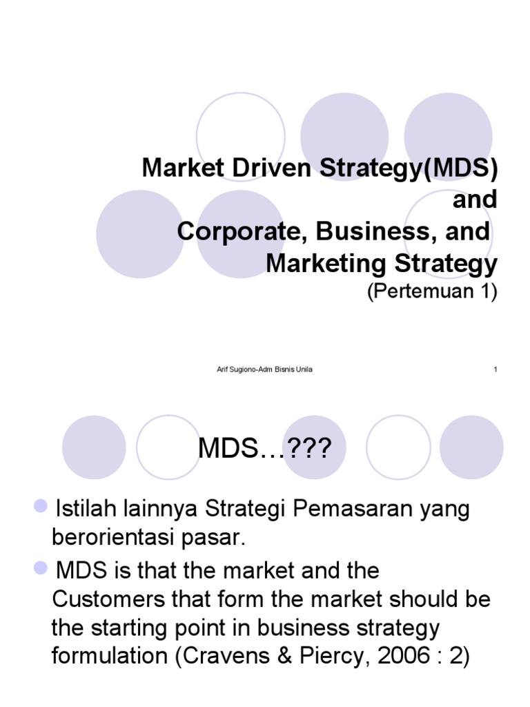 Market Driven Strategy and the Importance of Understanding Customer ...