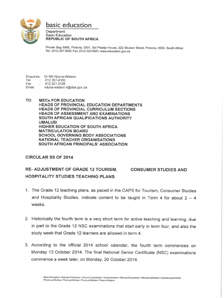 Circular S9 2014 Teaching Plans | PDF