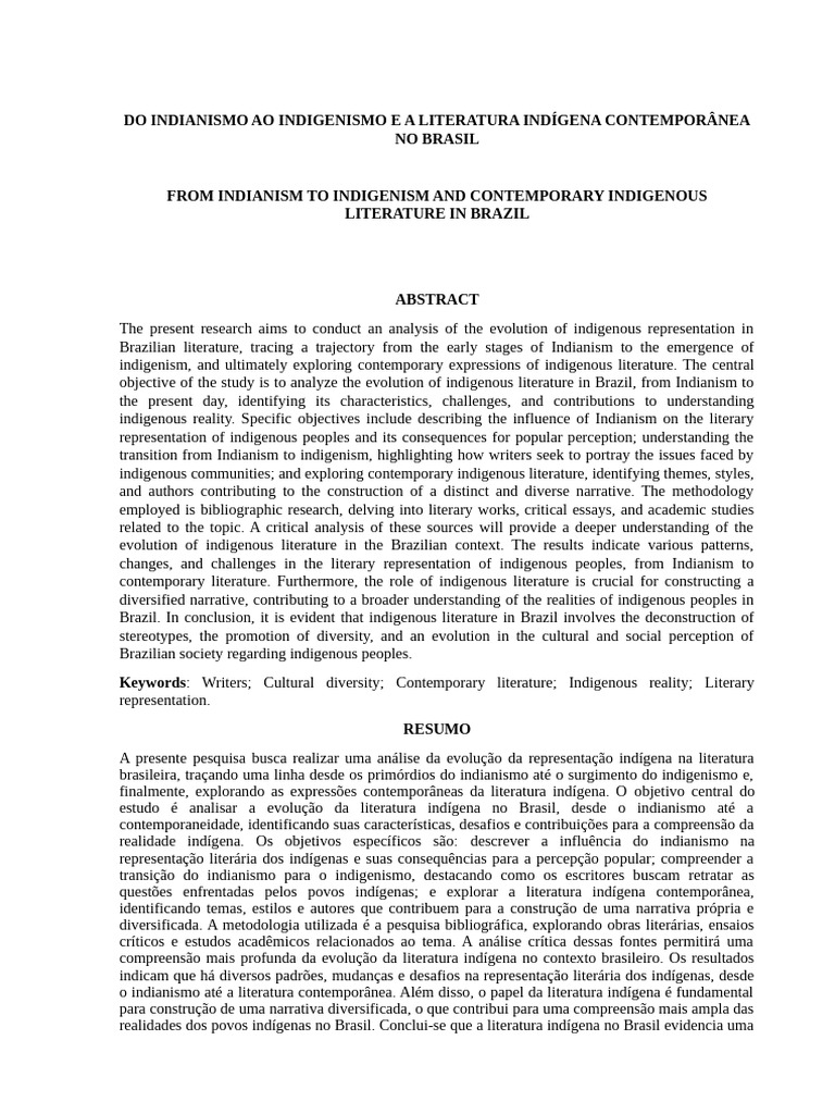 Indianismo Entregar | PDF | Romantismo | Povos indígenas
