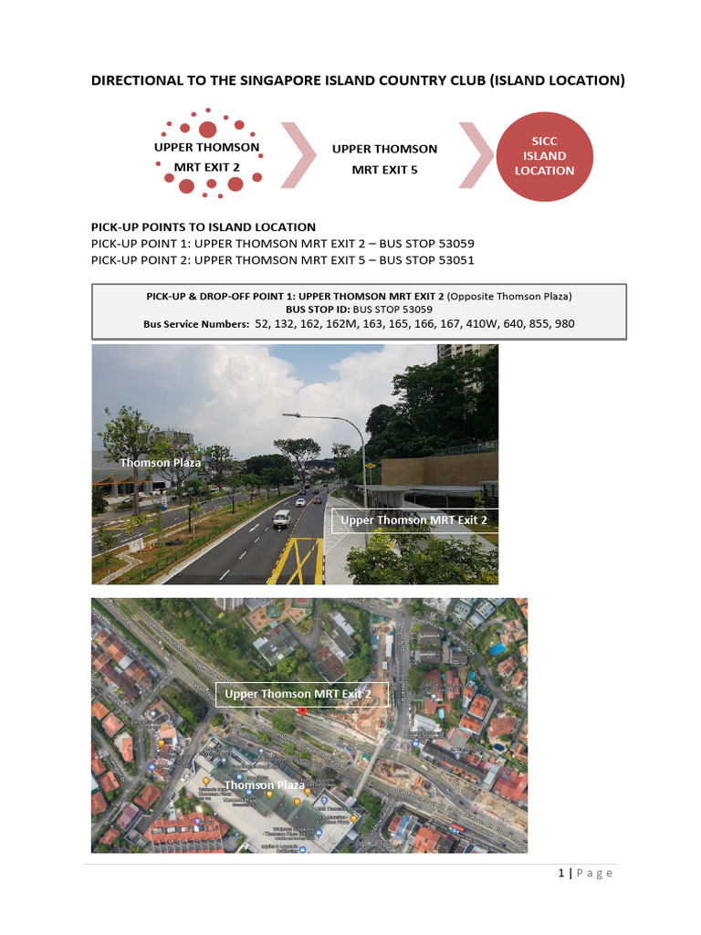 DIRECTIONAL TO THE SINGAPORE ISLAND COUNTRY CLUB (ISLAND LOCATION) - 18 ...