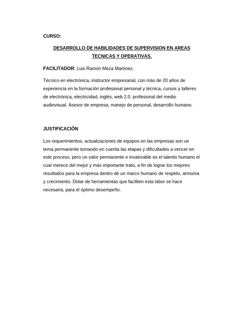 Curso de Supervisión de Talento Humano | PDF | Gestión de recursos humanos