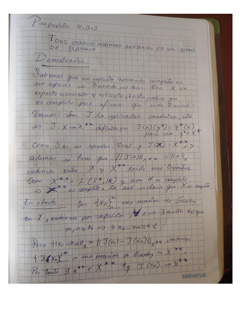 Todo Espacio Normado Reflexivo Es Un Espacio de Banach | PDF