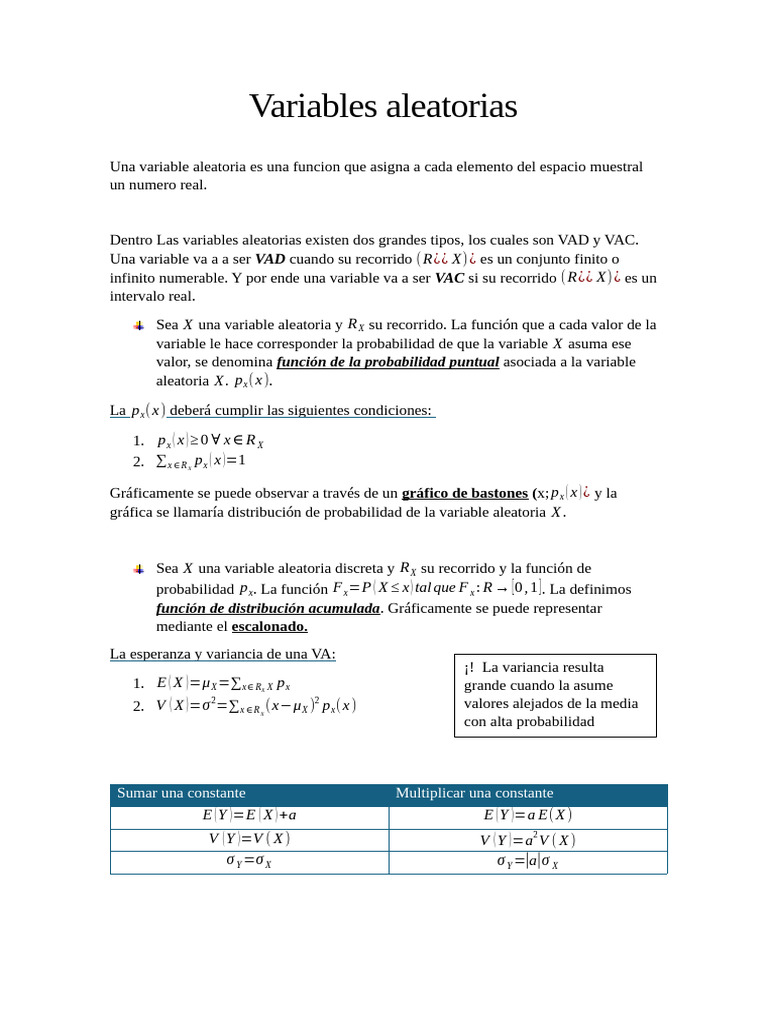 Variables aleatorias Probabilidad y Est (2do P) | PDF | Distribución de probabilidad | Variable ...