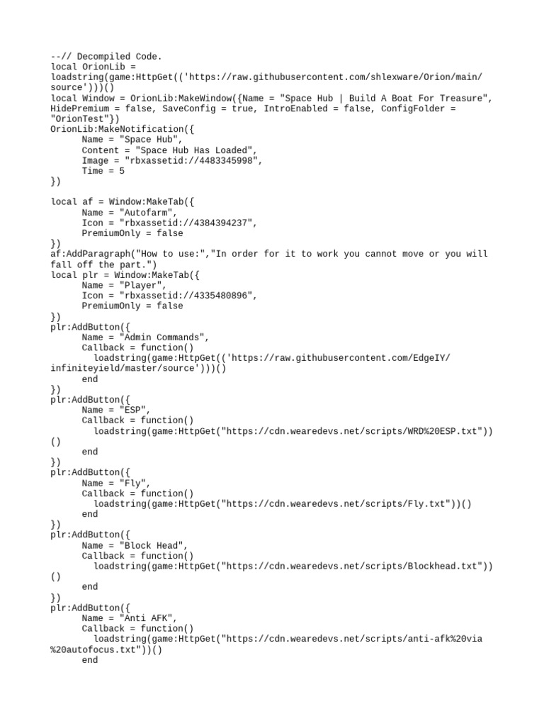 Build A Boat For Treasure - Lua | PDF | Software Engineering | Computer Programming