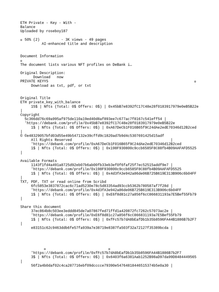 Rivate Key With Balance PDF Projects Applications of Cryptography | PDF | New Media | Service ...