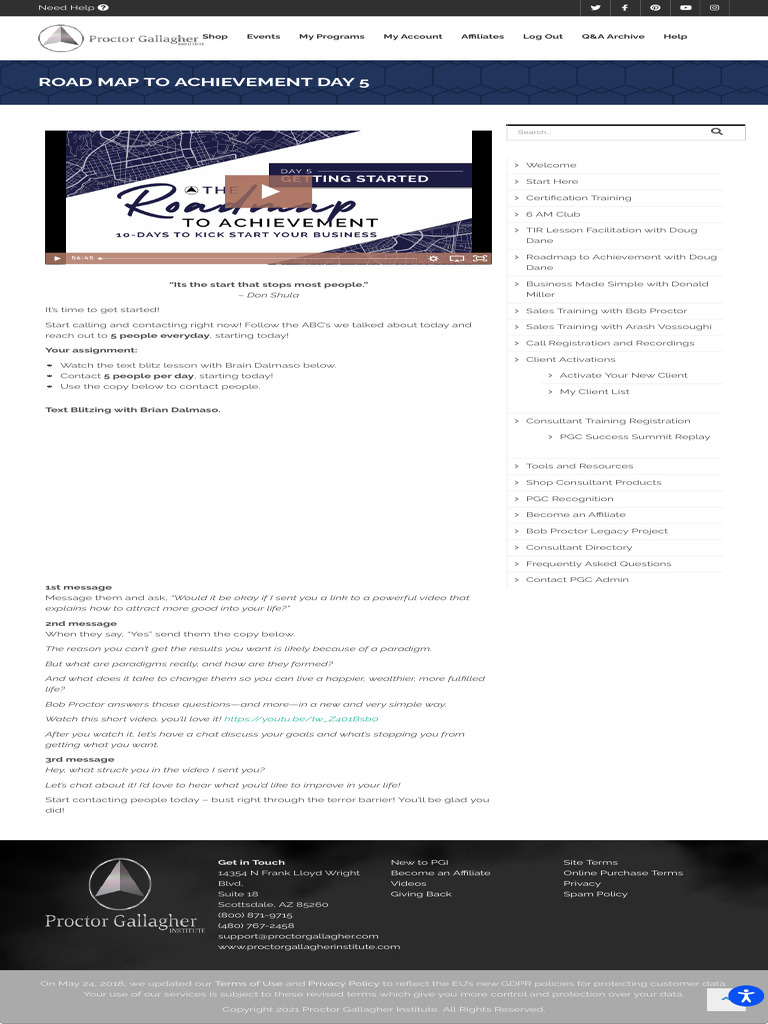 Road Map To Achievement Day 5 Proctor Gallagher 2 | PDF