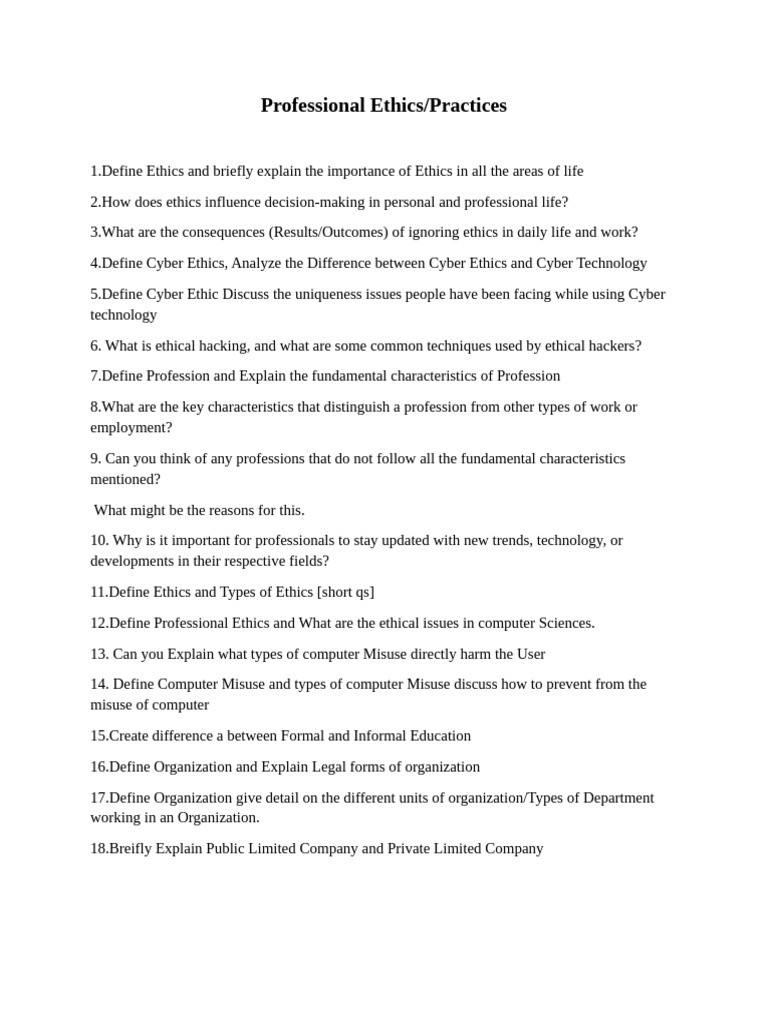 Understanding Professional Ethics | PDF | Security Hacker | White Hat ...