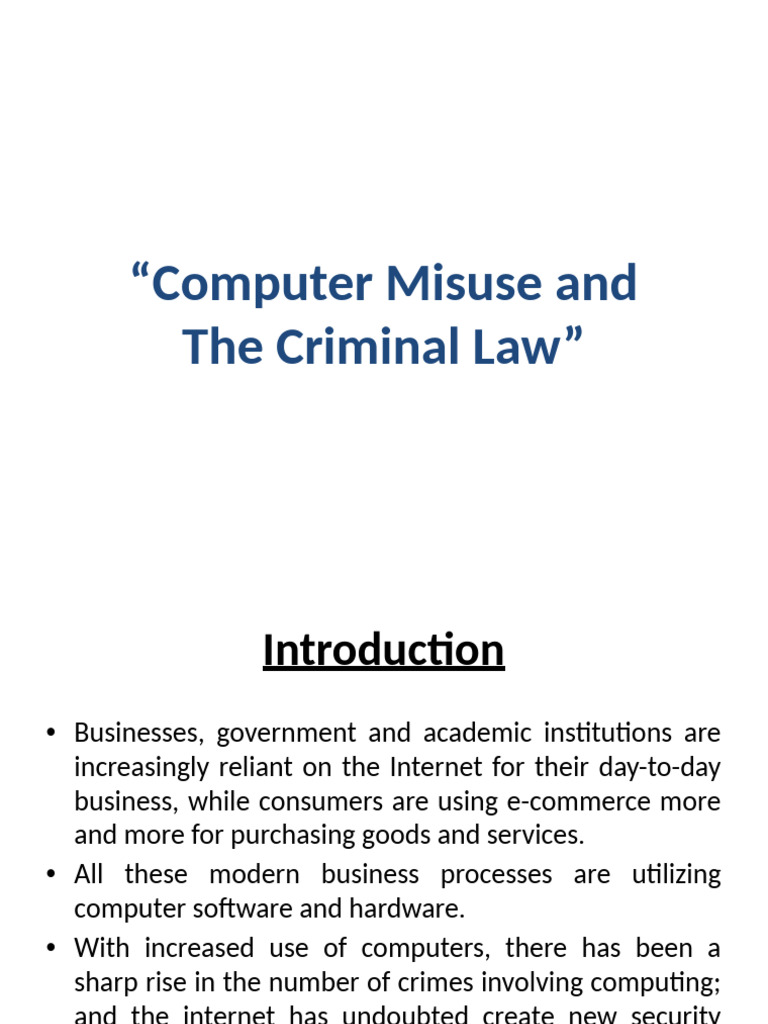 Understanding Computer Misuse Crimes | PDF | Cybercrime | Security