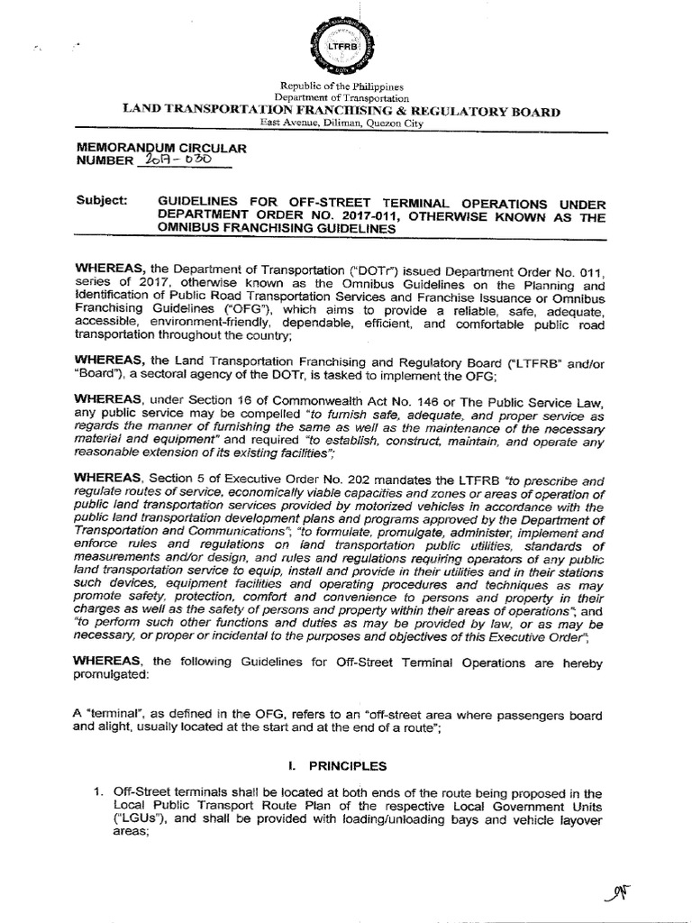 LTFRB Memo Circular No. 2017-030 PDF - Toaz - Info | PDF
