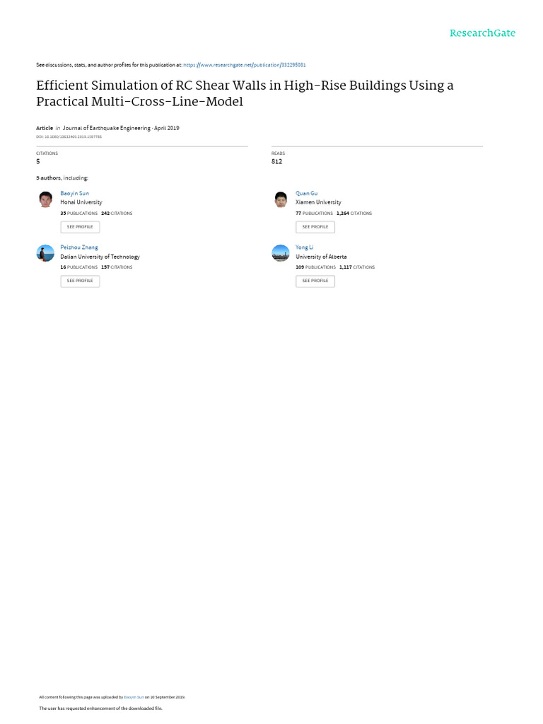 Efficient Simulationof RCShear Wallsin High Rise Buildings Usinga ...
