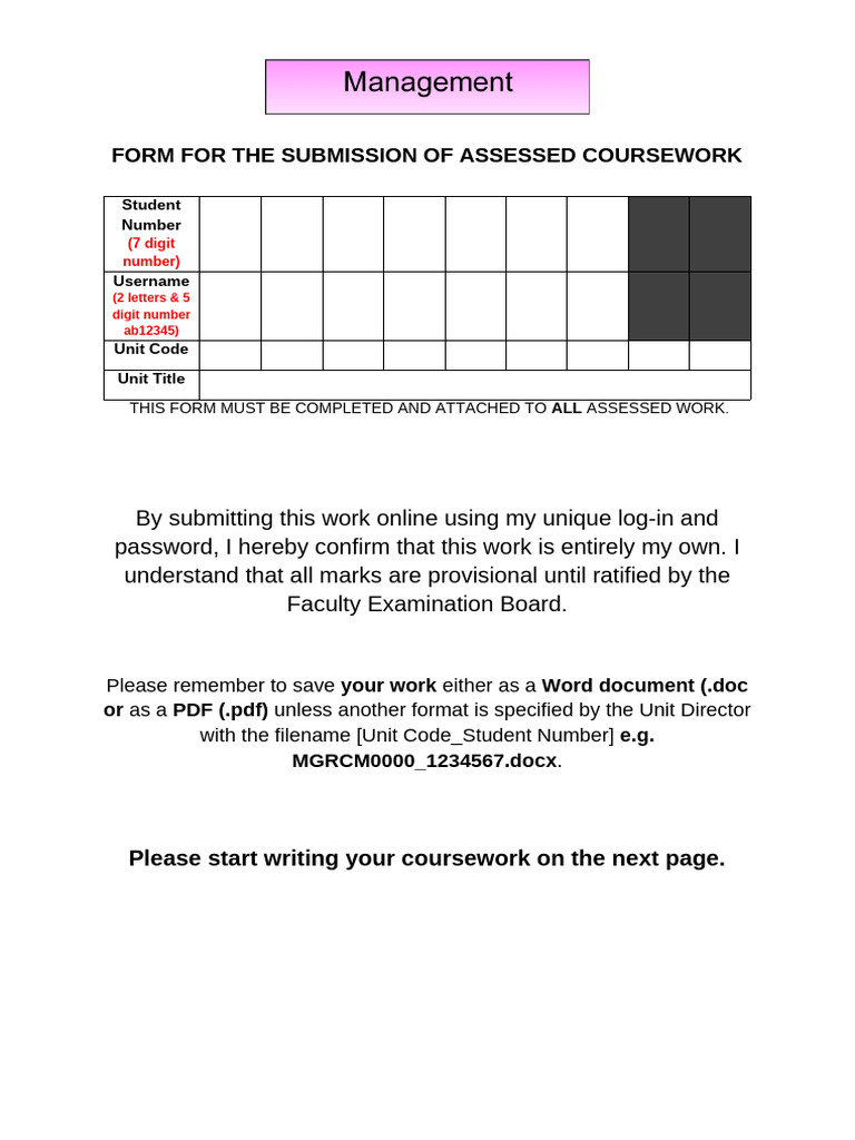 Individual Cover Sheet | PDF