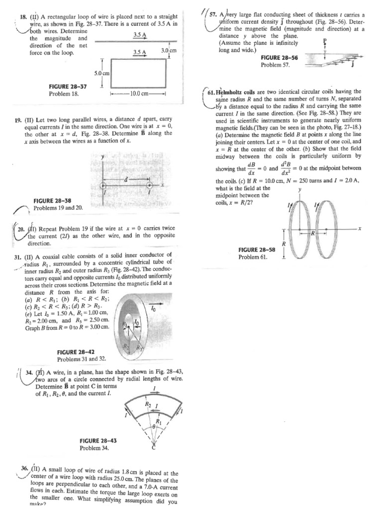 Physics Homework For Magnetism and Electricy | PDF