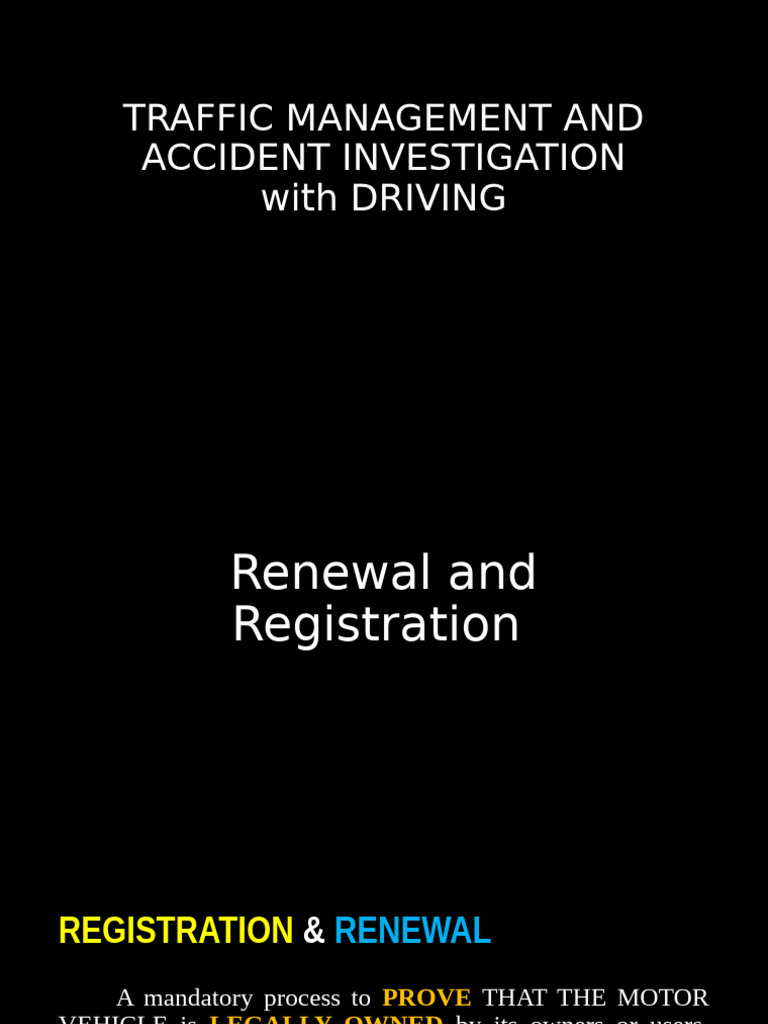 Traffic Management & Vehicle Registration Guide | PDF | Traffic | Road Infrastructure