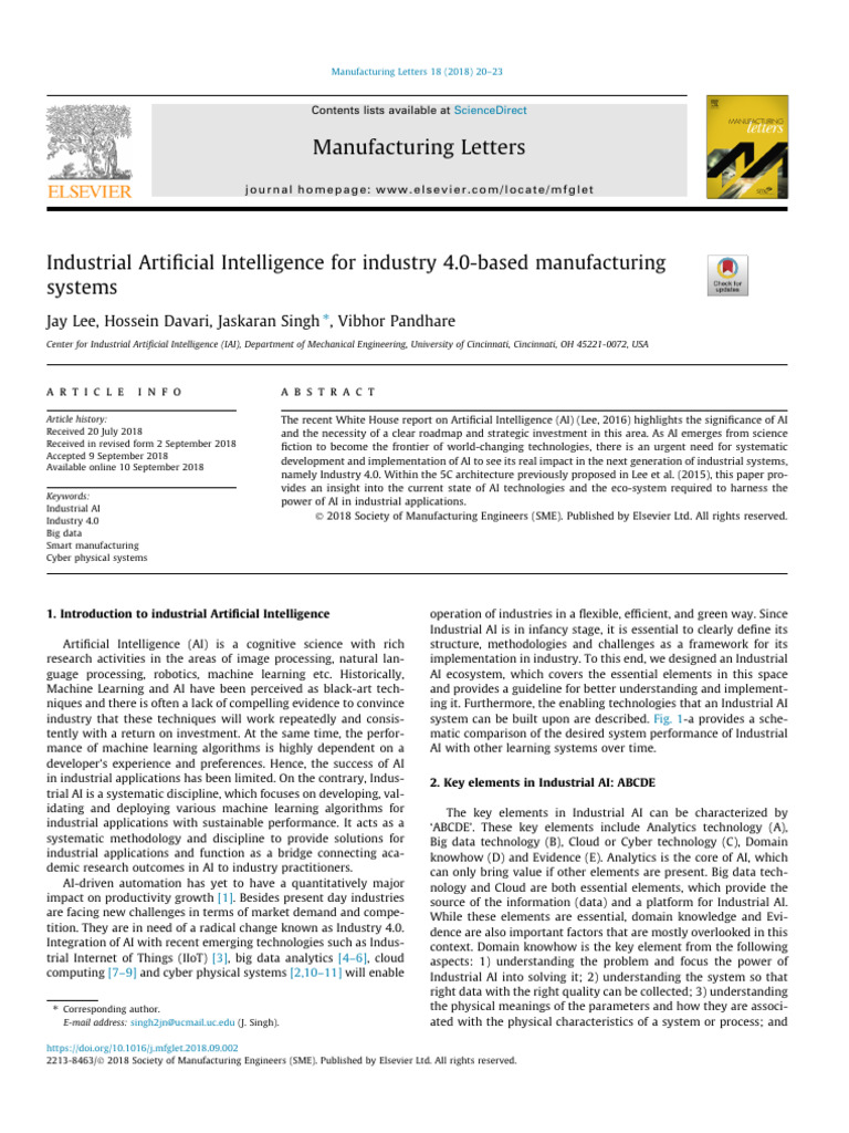 Lee 等 - 2018 - Industrial Artificial Intelligence for Industry 4.0-Based Manufacturing Systems ...