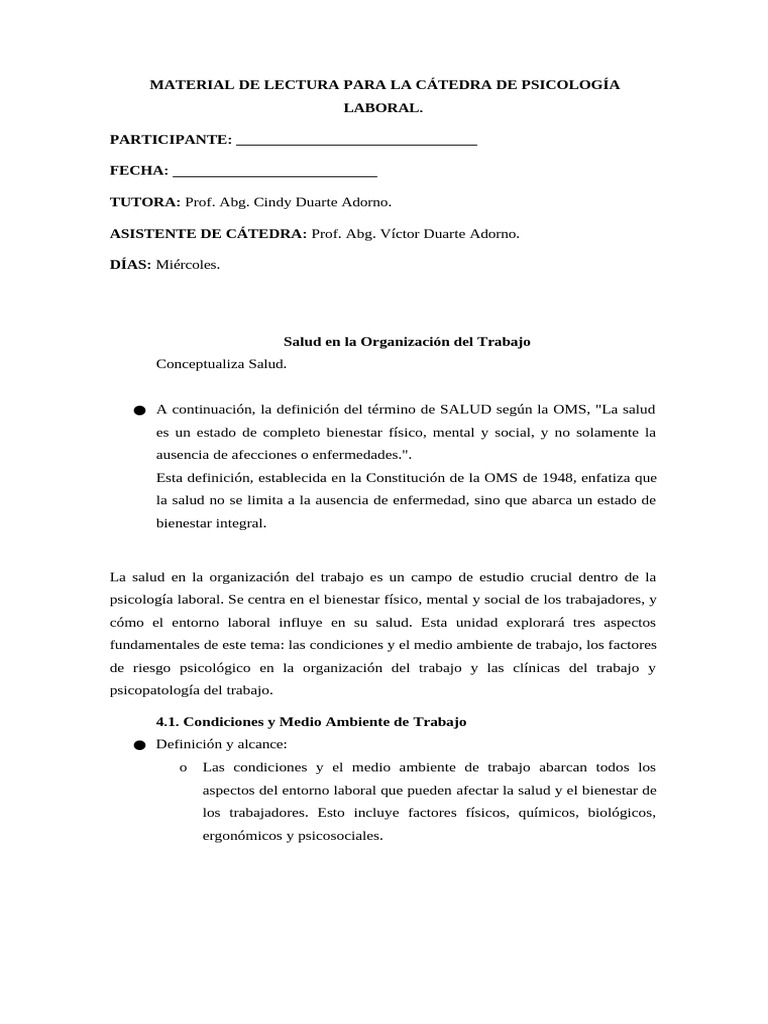 UNIDAD III SALUD EN LA ORGANIZACI-N V-CTOR Y CINDY DUARTE ADORNO.docx | PDF | Burnout ...