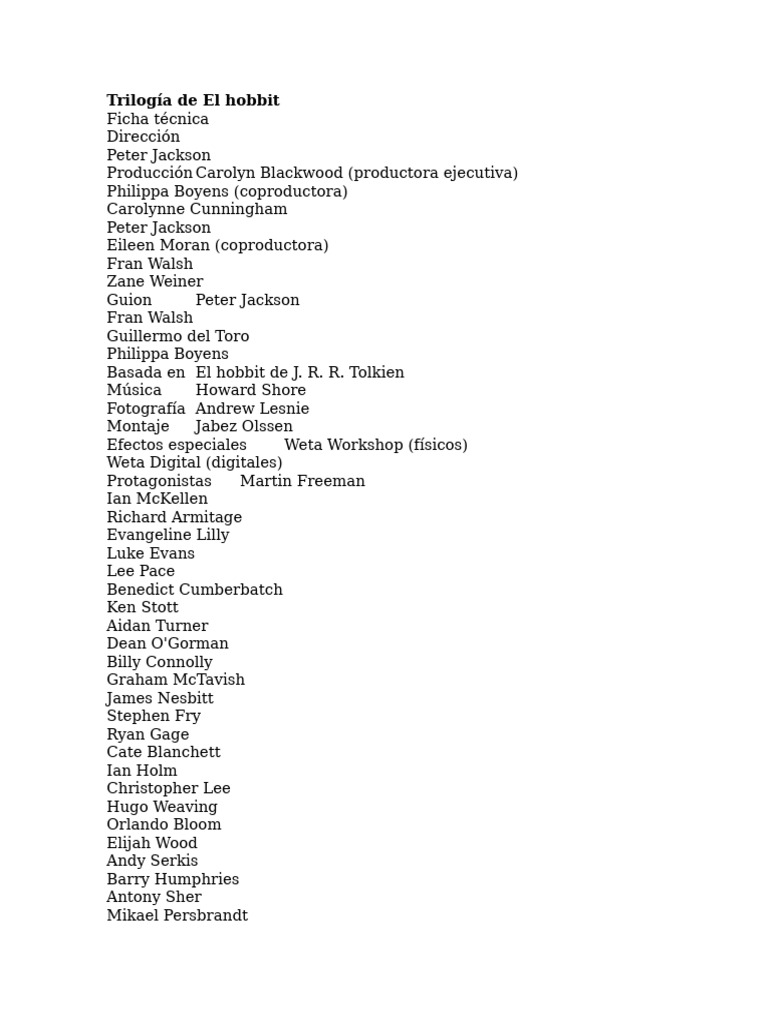 Trilogía de El Hobbit | PDF