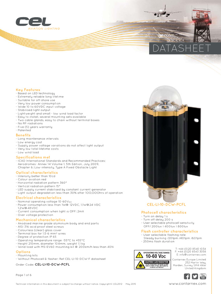 CEL-LI-10-DCW-PCFL - Rev2 - New | PDF | Light Emitting Diode | Manufactured Goods