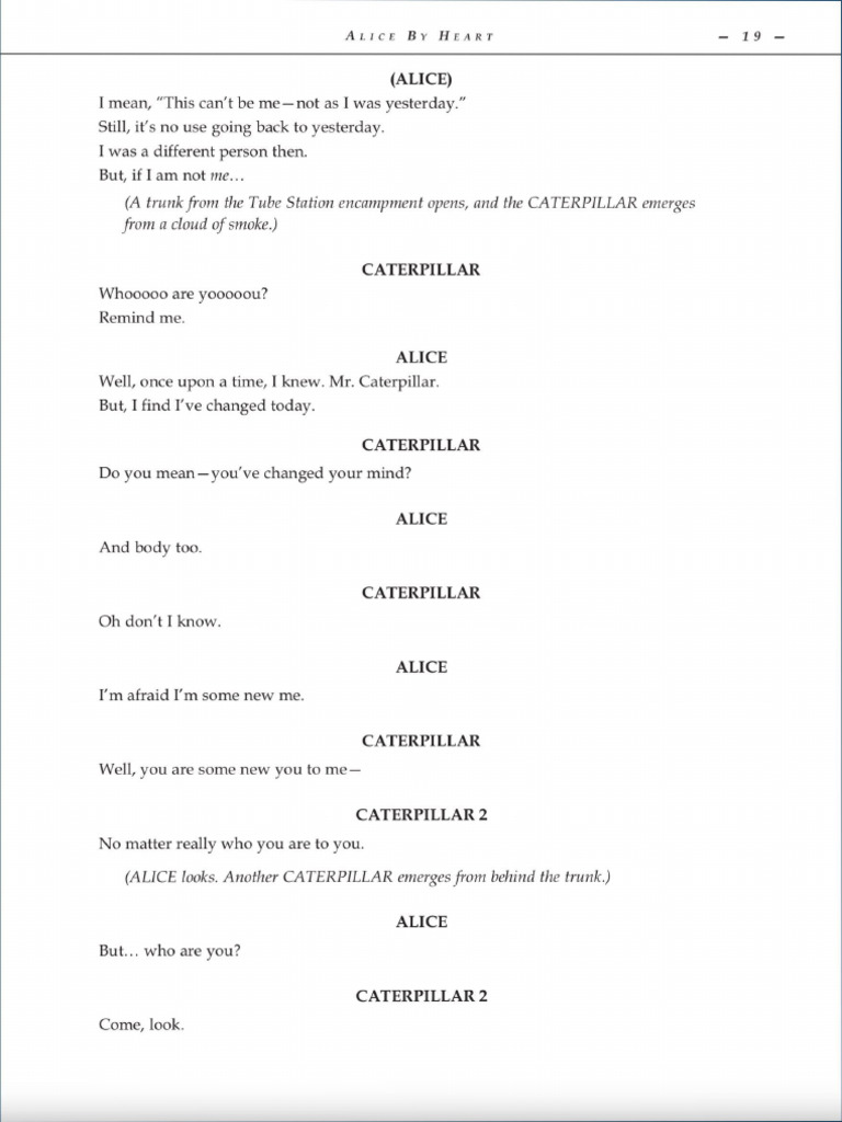 Caterpillar 1 & 2 and Alice Dialogue | PDF | Alice's Adventures In ...