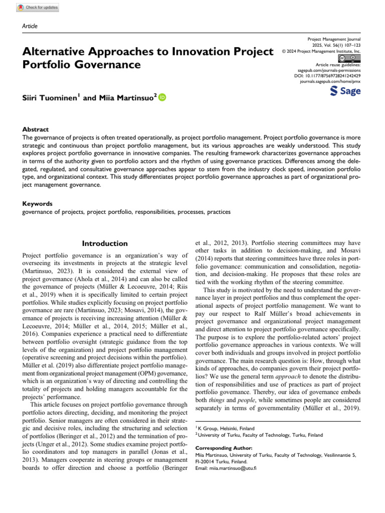 Alternative Approaches To Innovation Project Portfolio ...