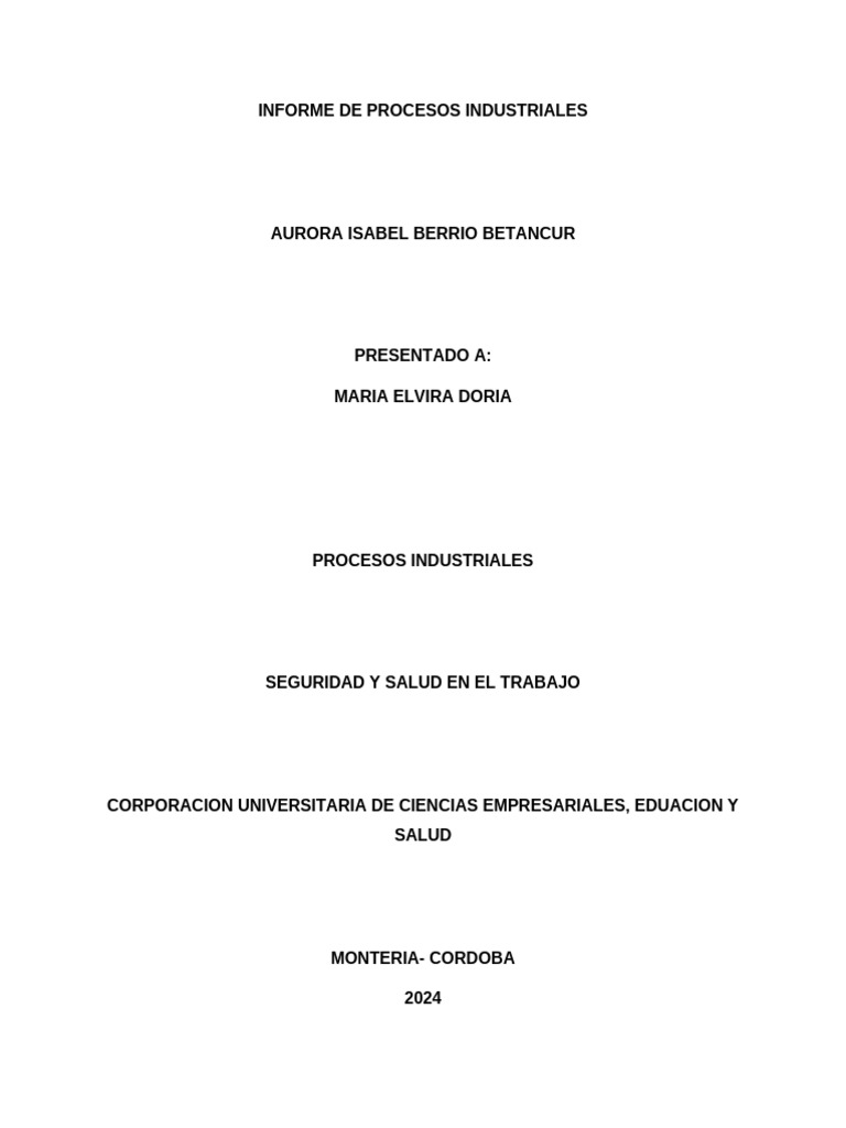Informe de Procesos Industriales | PDF