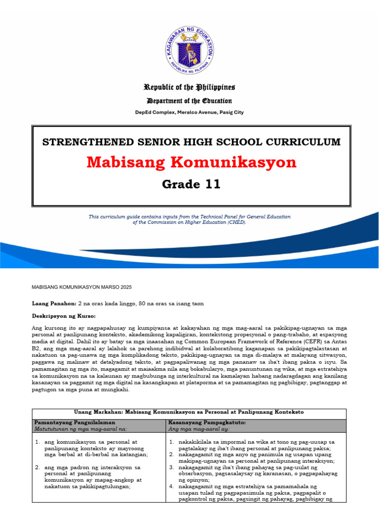 Pilot SHS Filipino | PDF