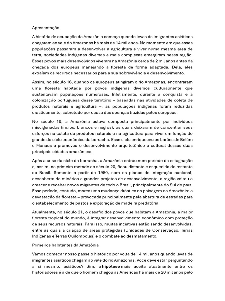 História da Amazônia: Povos e Culturas | PDF | Agricultura | Escravidão