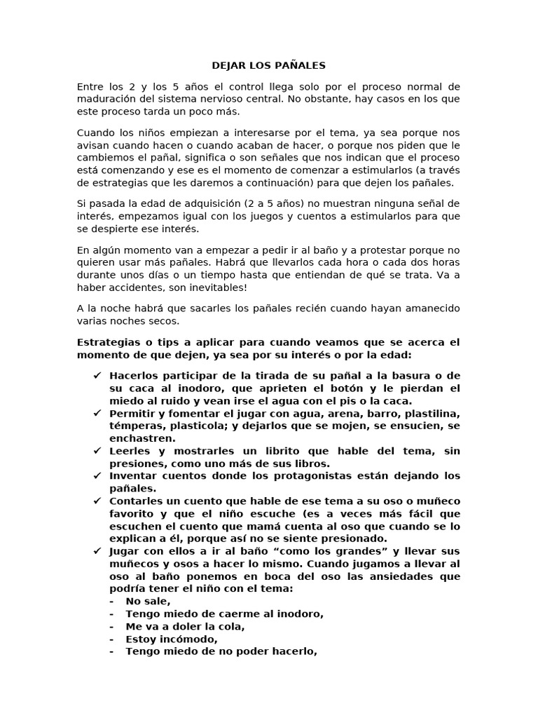 Estrategias para Dejar los Pañales | PDF