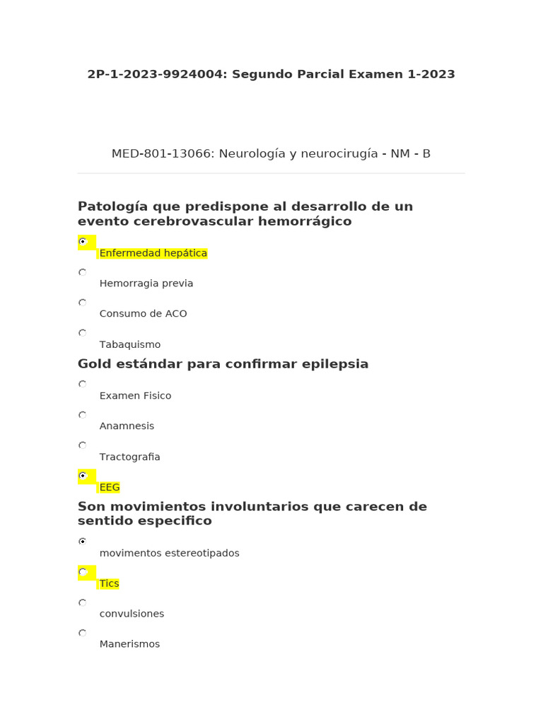 2P Neuro | PDF | Epilepsia | Neurología