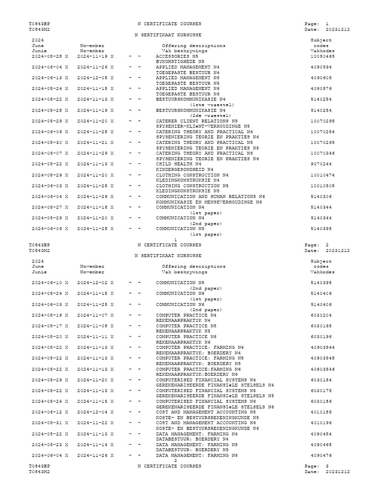 2024 Final Timetable - Business Studies | PDF