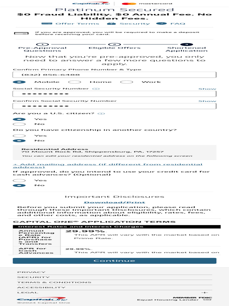 Apply For A Capital One Card | PDF