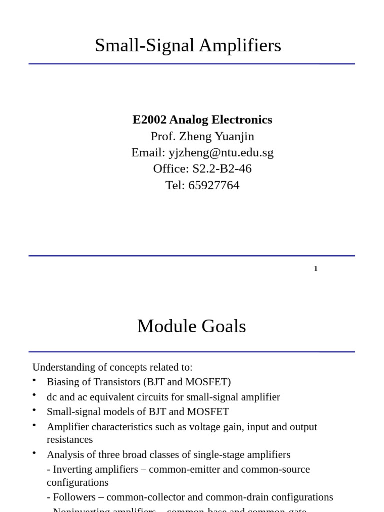 EE2002 - DC Analysis and Small Signal Amplifiers (BJT) | PDF | Bipolar Junction Transistor ...