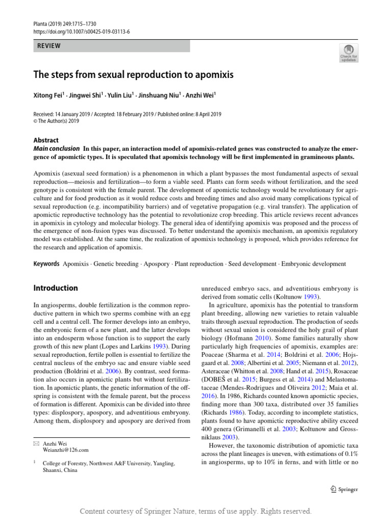 APOMIKSIS_ The_steps_from_sexual_reproduction_to_apomixis | PDF ...