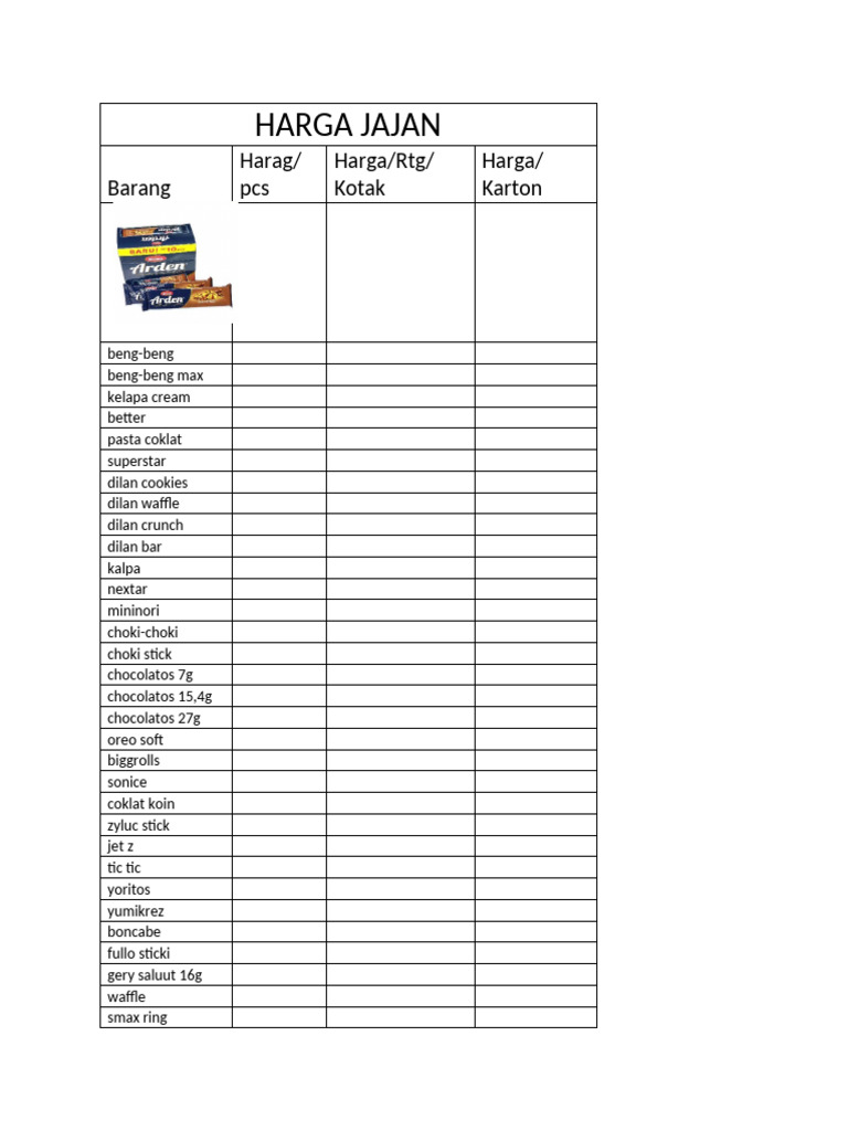 Harga Jajan | PDF