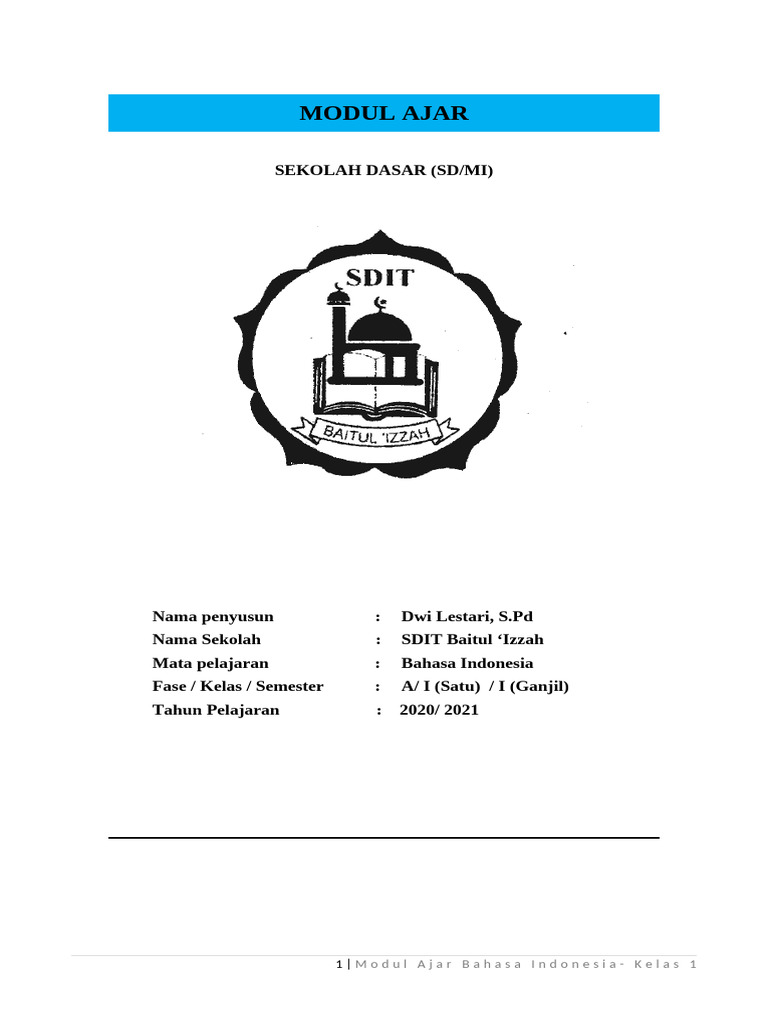 Modul Ajar Bin Kelas 1 Unit 1 | PDF