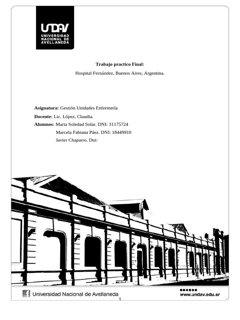Guía TP Gestión Unidades Enfermería 24-10 | PDF | Hospital | Partería