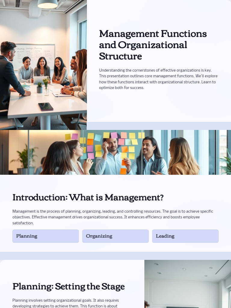 Management Functions and Organizational Structure | PDF ...