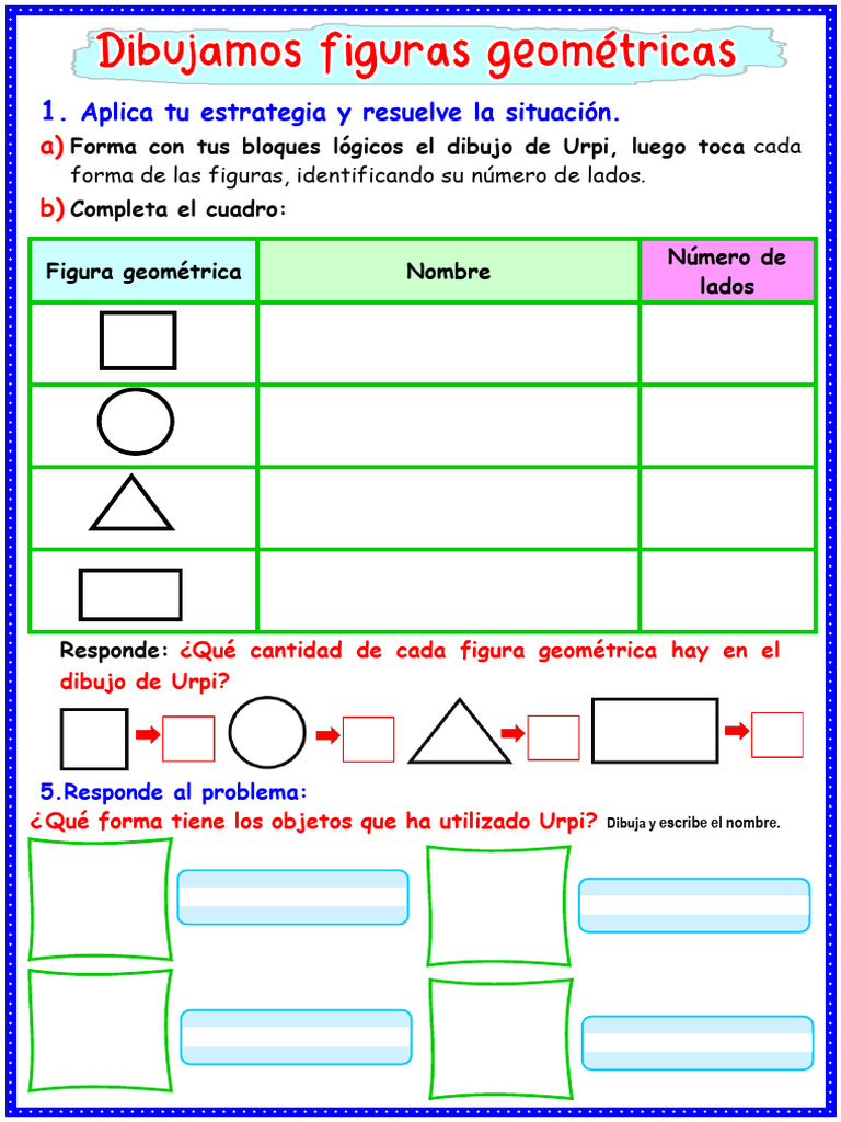 Actividades de Figuras Geométricas para Niños | PDF