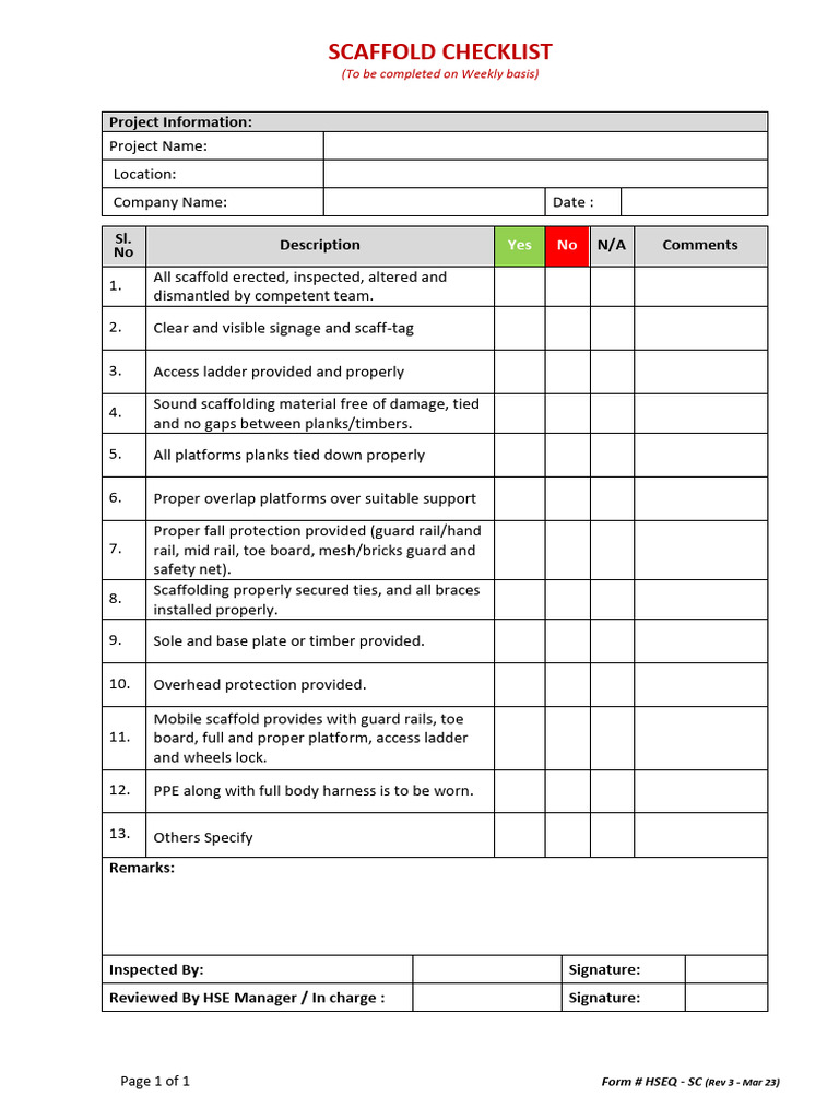 Scaffoldchecklistformhseq Screv3 230424064126 4bee6df0 | PDF