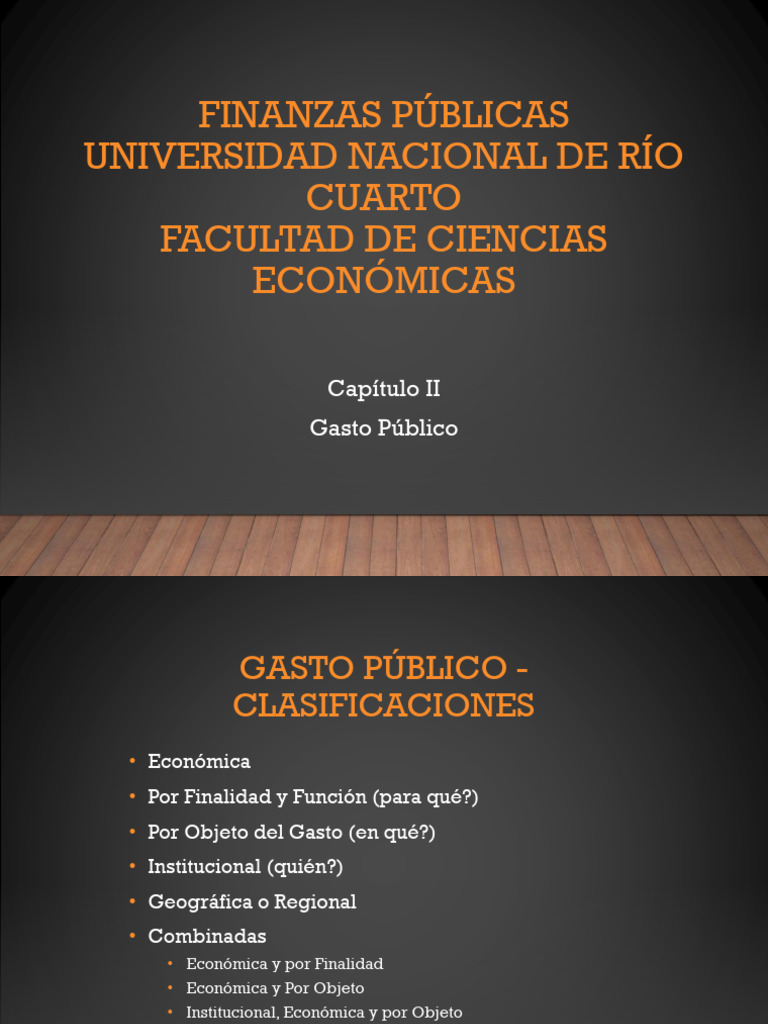 Clasificaciones del Gasto Público | PDF | Presupuesto | Balance ...