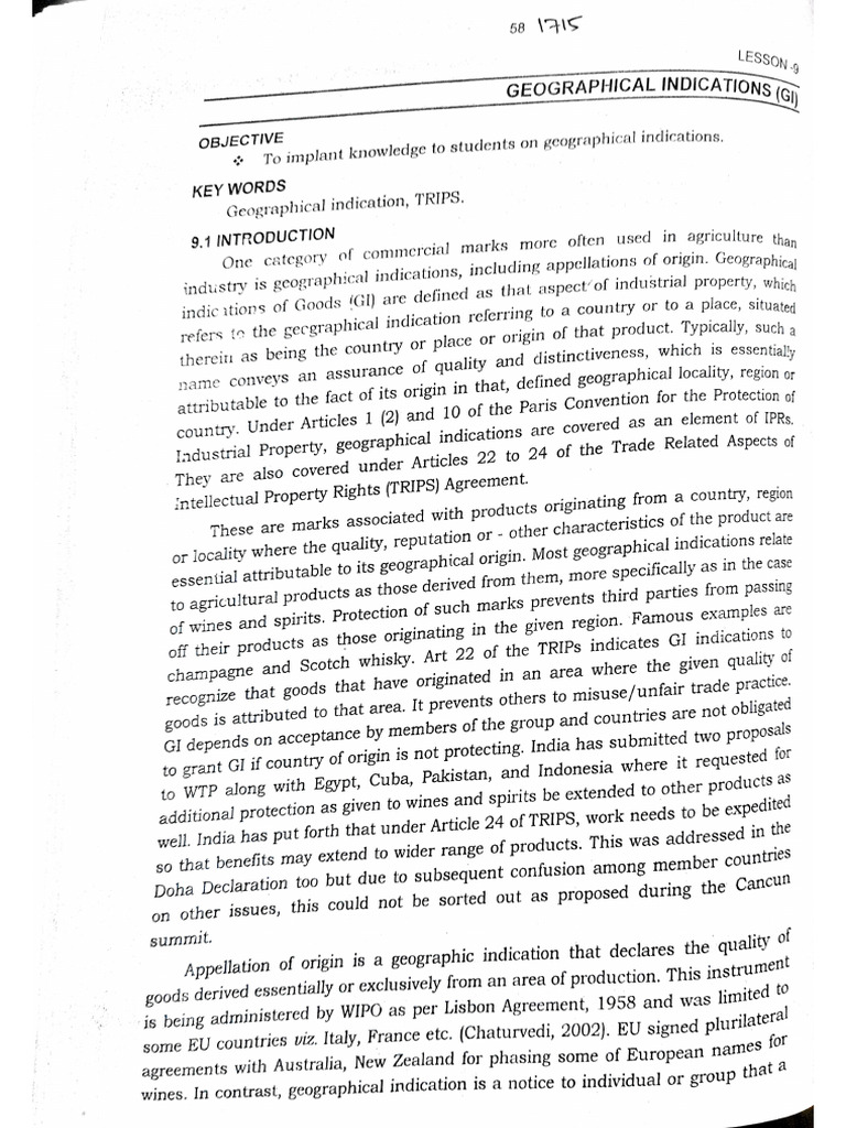 Lecture 6 Geographical Indications Trade Secret Integrated Circuits ...