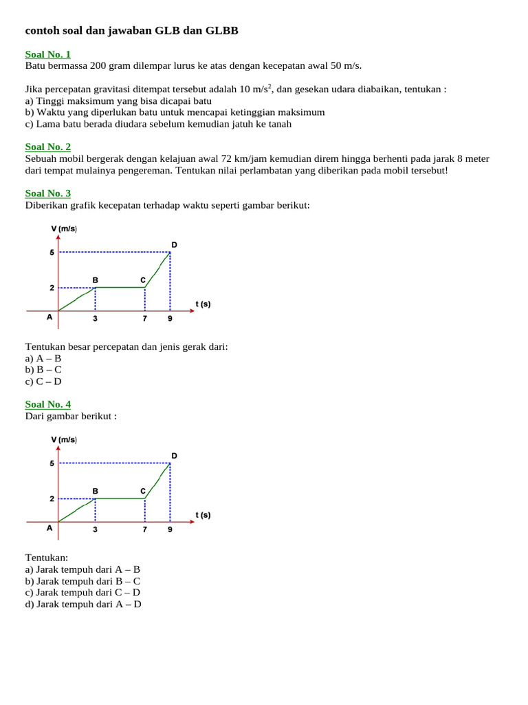 Soal GLB Dan GLBB Edit | PDF